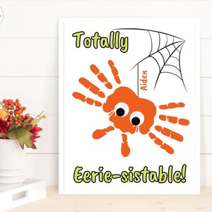 Spider Handprint Art Halloween Craft for Toddlers Baby Kids, Spider ...