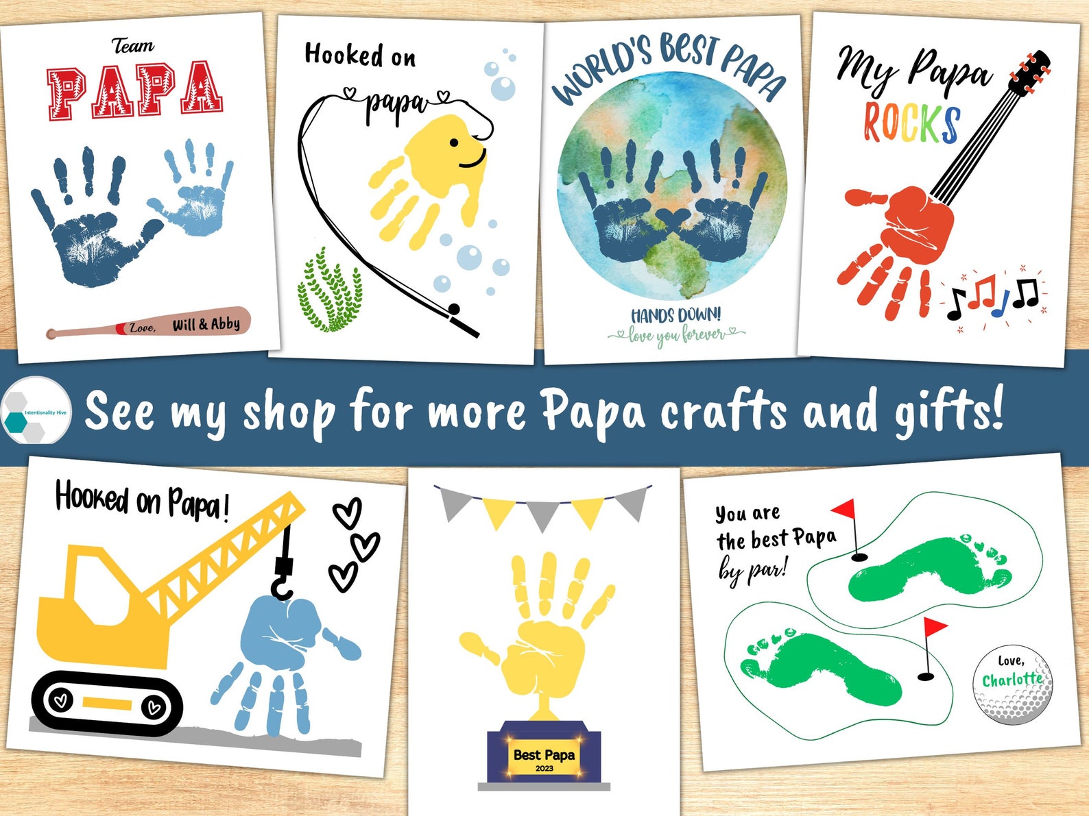 My Papa Rocks Handprint Art Gift for Papa Fathers Day Papa Gift From ...