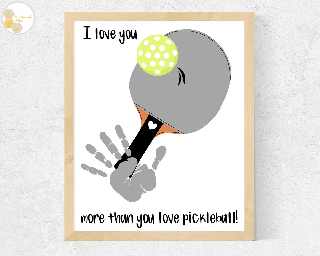 Pickleball Handprint Art Gift From Baby Toddler Kids, Personalized ...