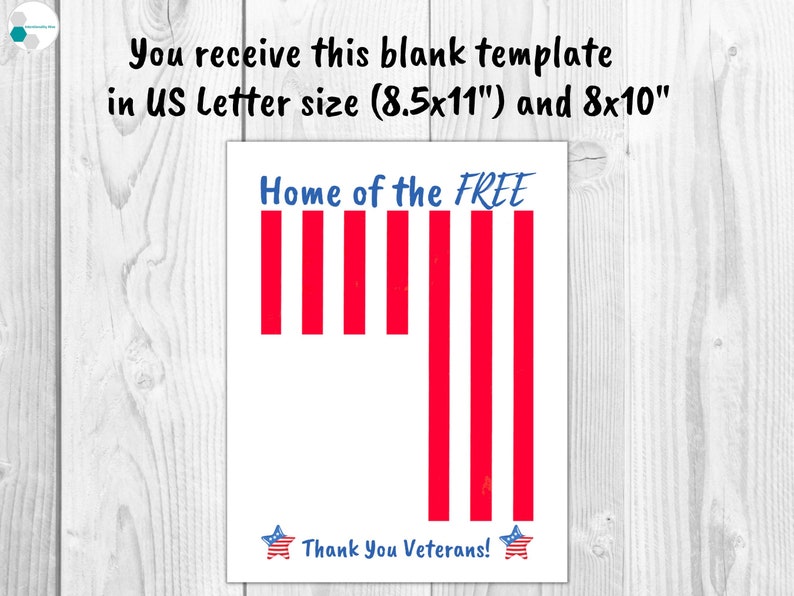 Veterans Handprint Craft From Kids Printable Veterans Day - Etsy