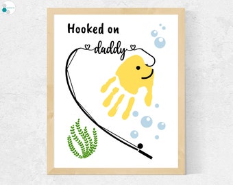 Hooked on Daddy | Father’s Day Handprint Craft – Printable - Etsy