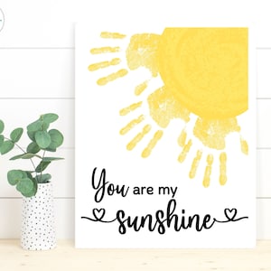You Are My Sunshine Handprint Art Craft PDF, Sunshine Craft Template ...