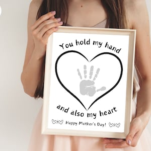 Hand & Heart Handprint Mother's Day Craft Toddlers Preschool Baby ...