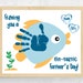 Fishing Father's Day Handprint Craft, Grandpa Papa Dad Daddy Handprint ...