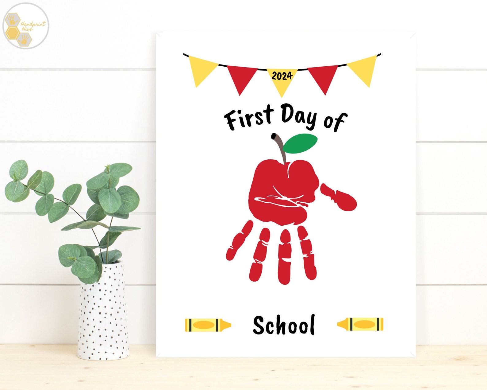First Day of School Handprint Craft 2025, Apple Back to School ...