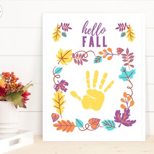 Hello Fall Handprint Craft for Baby / Toddlers / Kids | Printable Fall ...