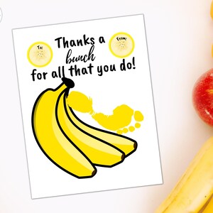 Teacher Footprint Art Craft, Banana Footprint Craft, Thank You Teacher ...