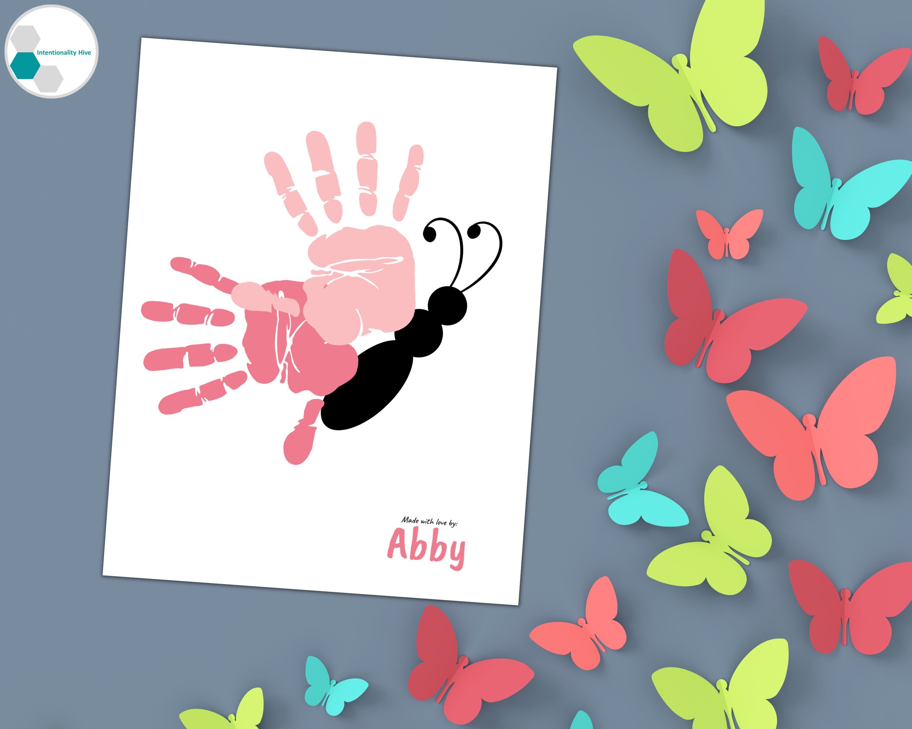 Flying Butterfly Handprint Craft Printable Butterfly Art - Etsy