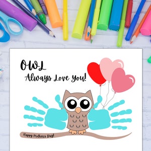 Mother's Day Handprint Craft for Mom, Grandma, Aunt | Owl Printable ...
