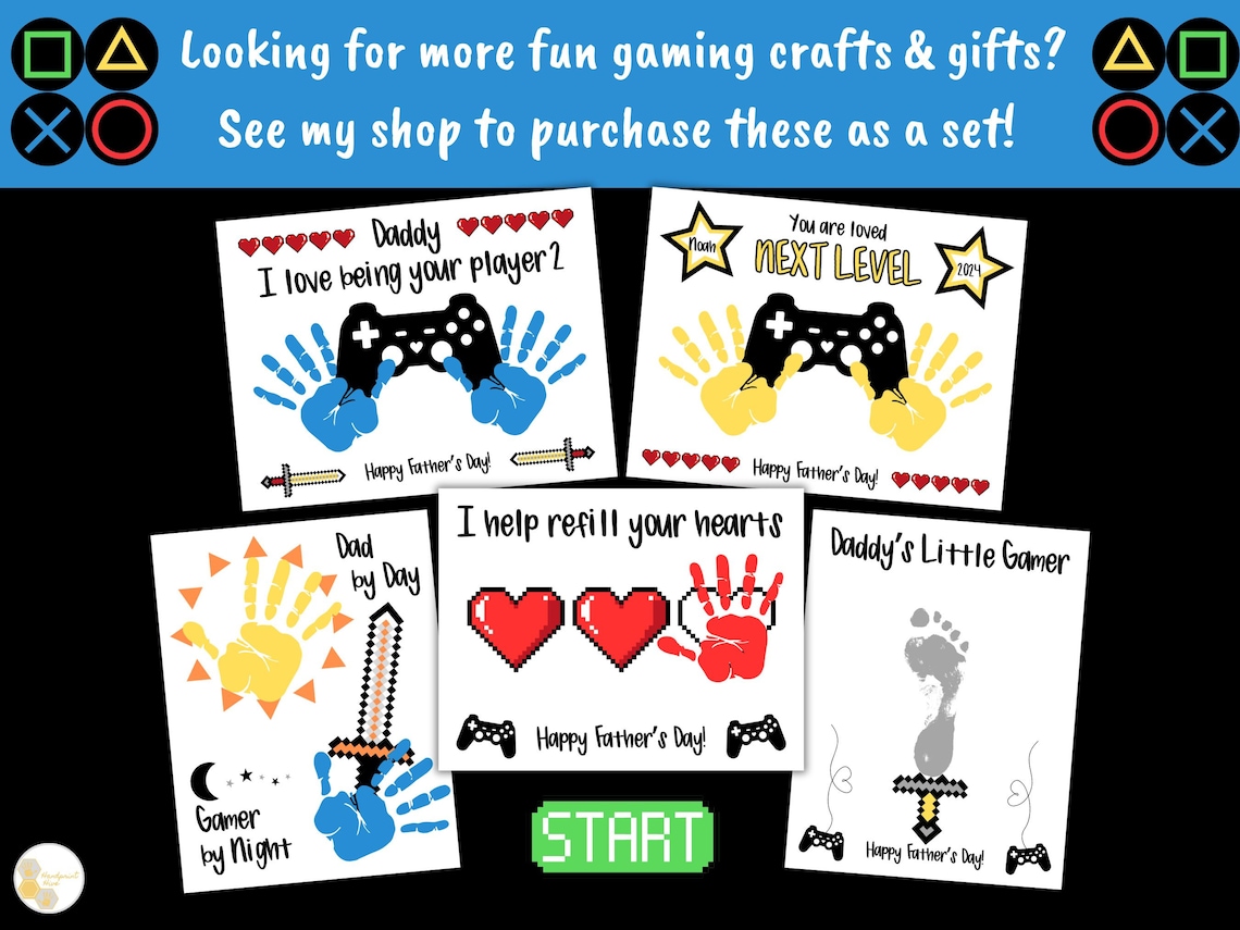 Handprint Gamer Dad Father's Day Gift, Personalized Gamer Father's Day ...