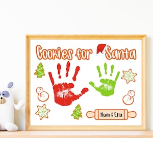 Cookies for Santa Handprint Art Craft, Christmas Handprint Craft ...