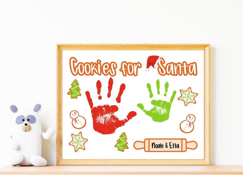 Cookies for Santa Handprint Art Craft, Christmas Handprint Craft ...