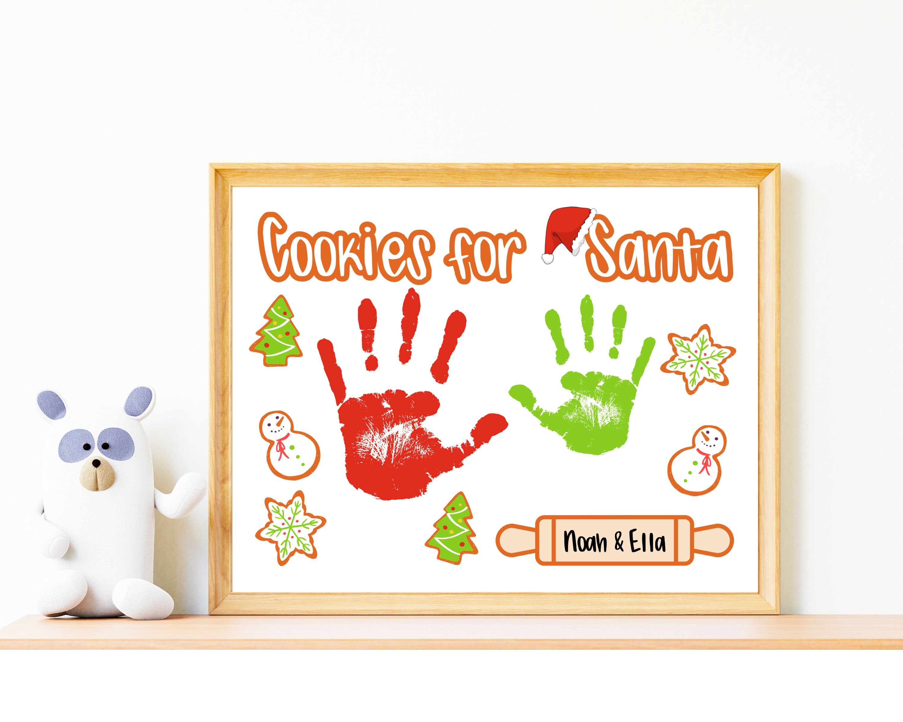 Cookies for Santa Handprint Art Craft, Christmas Handprint Craft ...
