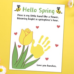 Spring Handprint Poem Tulip Art, Spring Flower Handprint Art, Spring ...