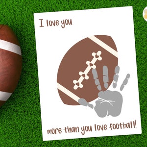 Football Dad Handprint Art Gift From Kids Baby Daughter Son, Football ...