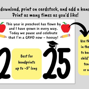 2025 Preschool Graduation Handprint Poem, Last Day of Preschool ...