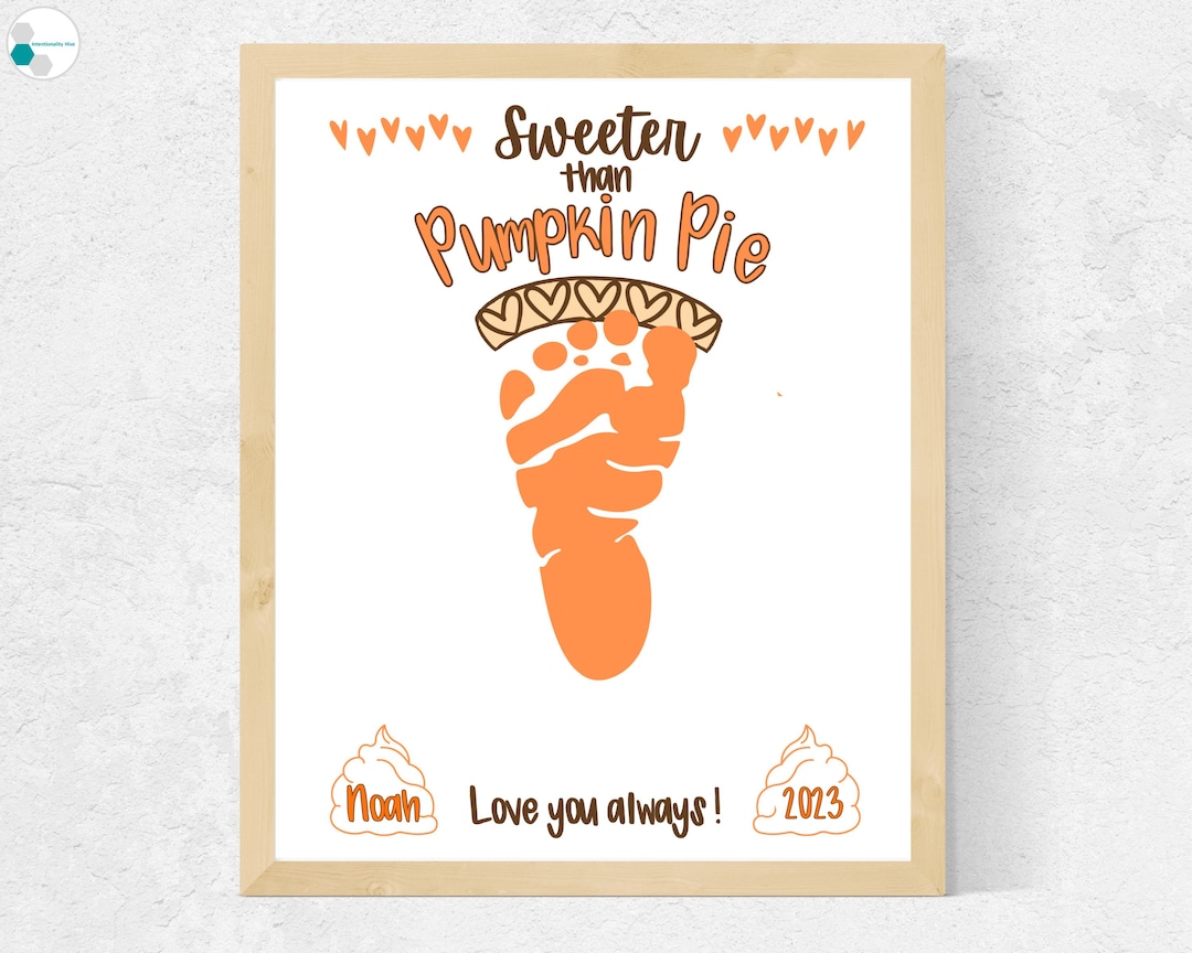 Pumpkin Pie Footprint Craft for Toddlers Baby Preschool Fall - Etsy
