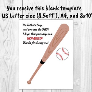 Baseball Father's Day Handprint Gift for Dad Grandpa, Baseball ...