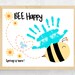 Bee Spring Handprint Art Craft Printable, Happy Spring Handprint Craft ...