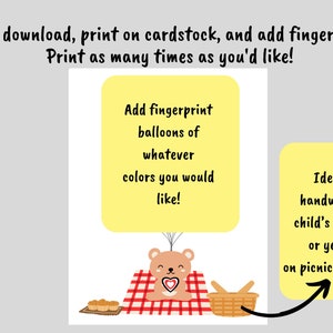 Fingerprint Teddy Bear Picnic Craft for Preschool Toddlers Babies ...