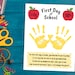 Handprint First Day of School Poem, Back to School Handprint Art ...