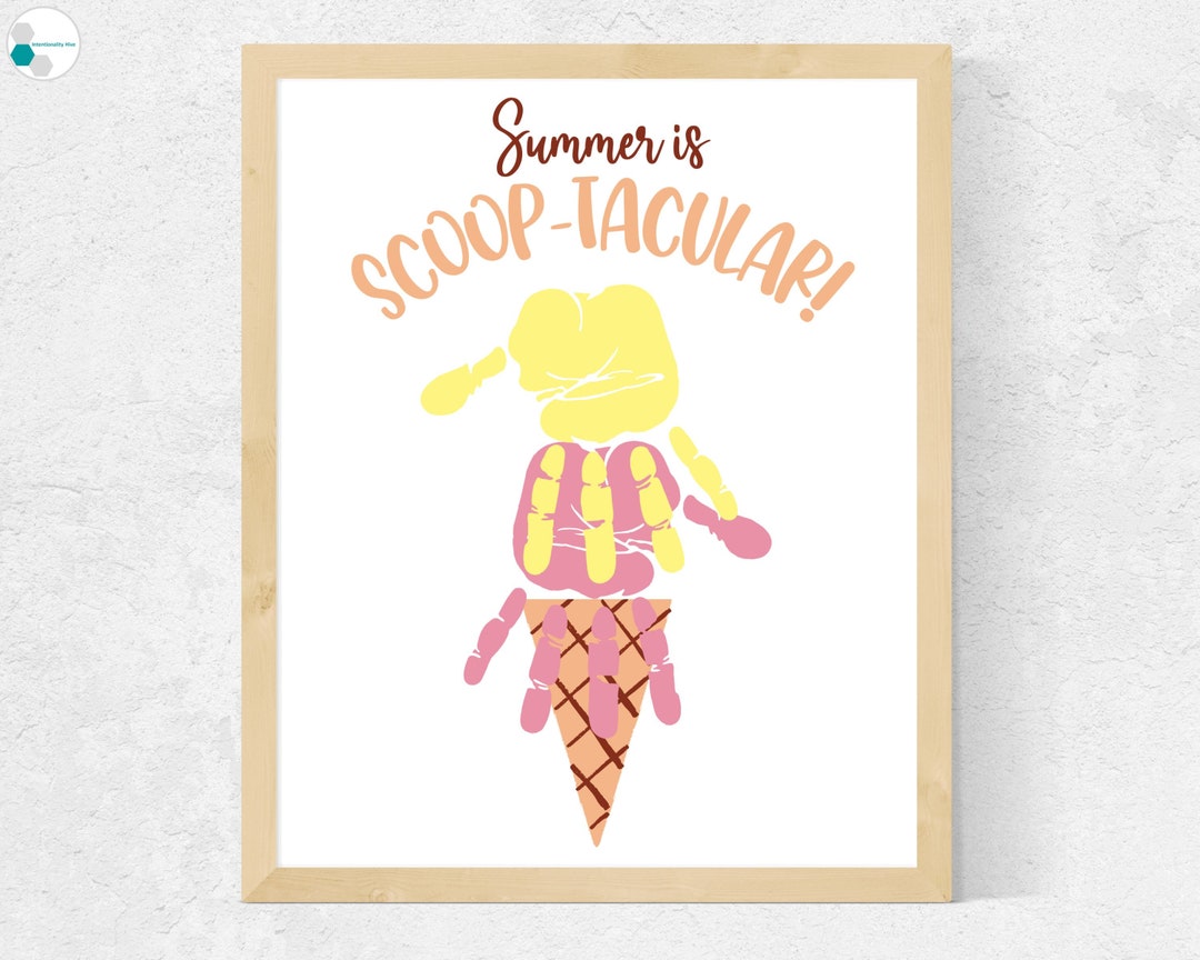 Summer Handprint Art Ice Cream Craft, Summer Craft for Toddlers ...