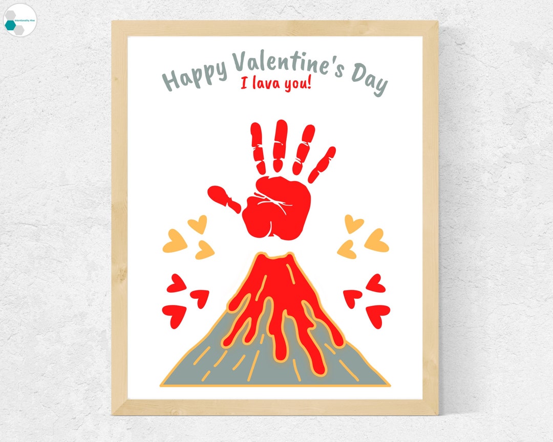Toddler Handprint Art Valentine Card | I Lava You Gift / Sign / Card ...