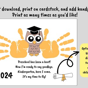 Preschool Graduation Handprint Art Poem, 2024 Preschool Graduation Gift ...