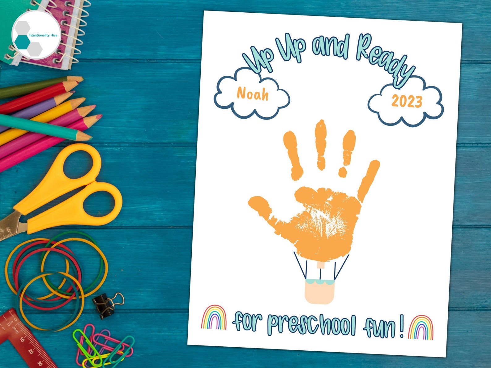 Preschool Handprint Back to School Craft, First Day of Preschool Craft ...
