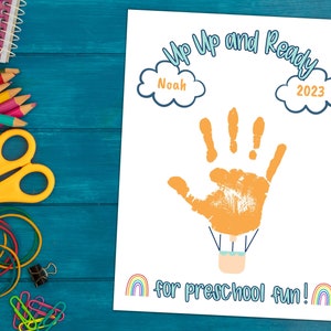 Preschool Handprint Back to School Craft, First Day of Preschool Craft ...