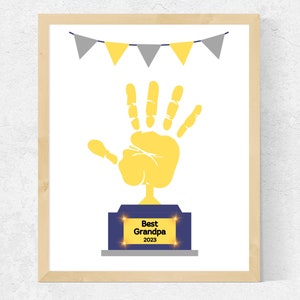 Best Grandpa Handprint Craft Trophy, Grandpa Father's Day Handprint ...
