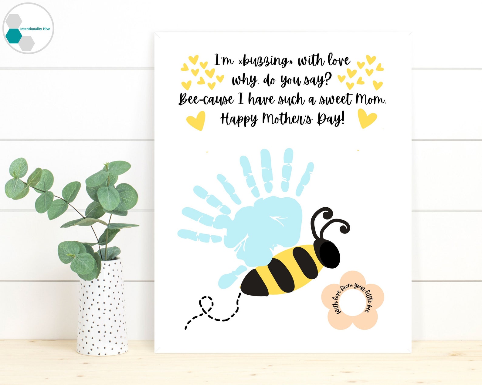 Mother's Day Bee Handprint Art Poem for Toddlers, Baby, Preschool ...