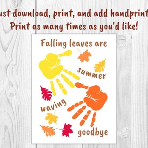 Fall Leaf Handprint Art for Toddlers & Preschoolers | Printable Fall ...