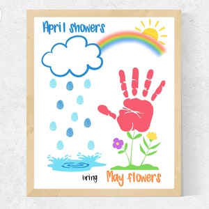 April Showers Handprint Art Spring Handprint Craft for Toddlers ...