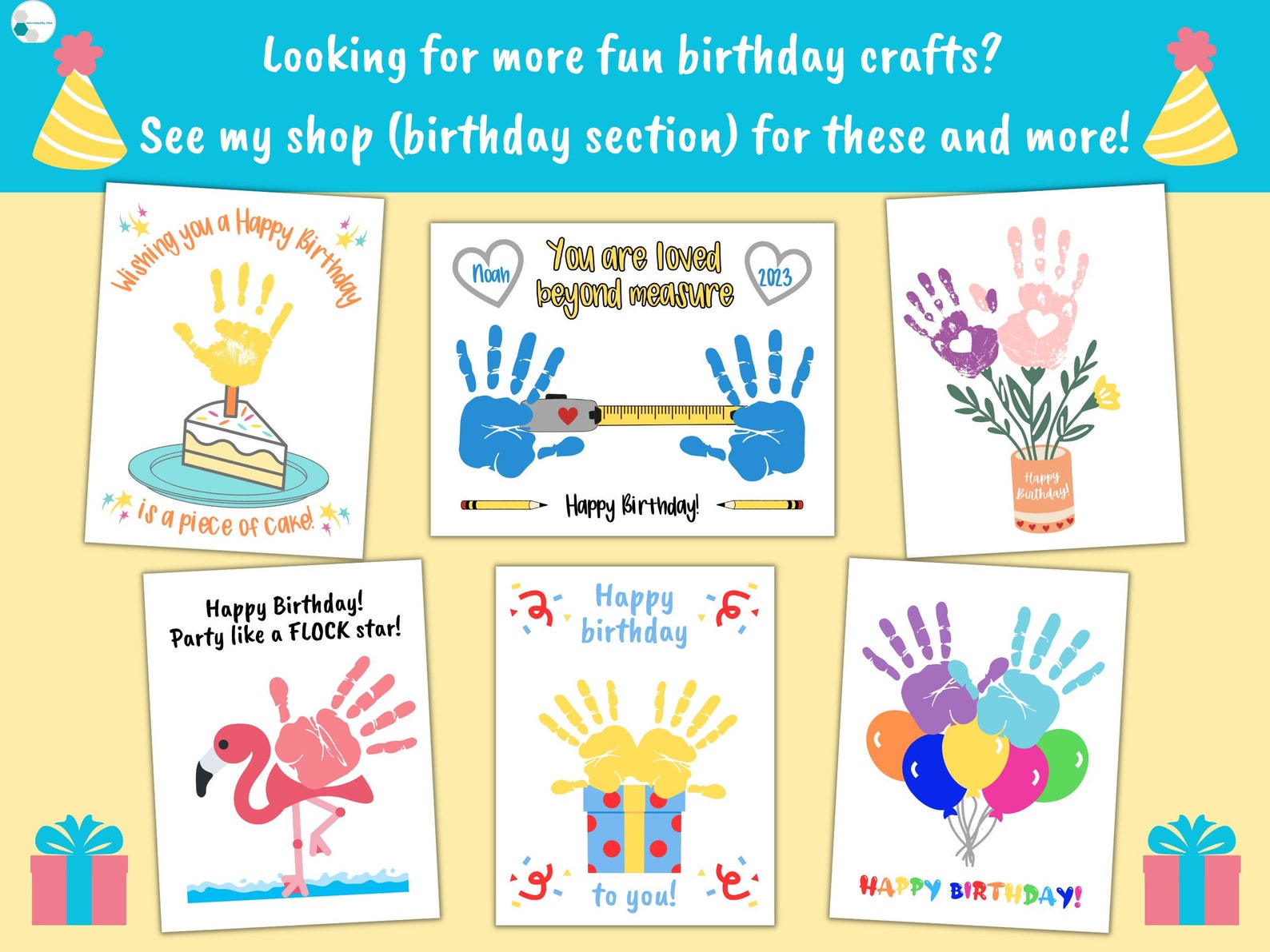 Happy Birthday Handprint Craft, Toddler Birthday Craft Activity, DIY ...