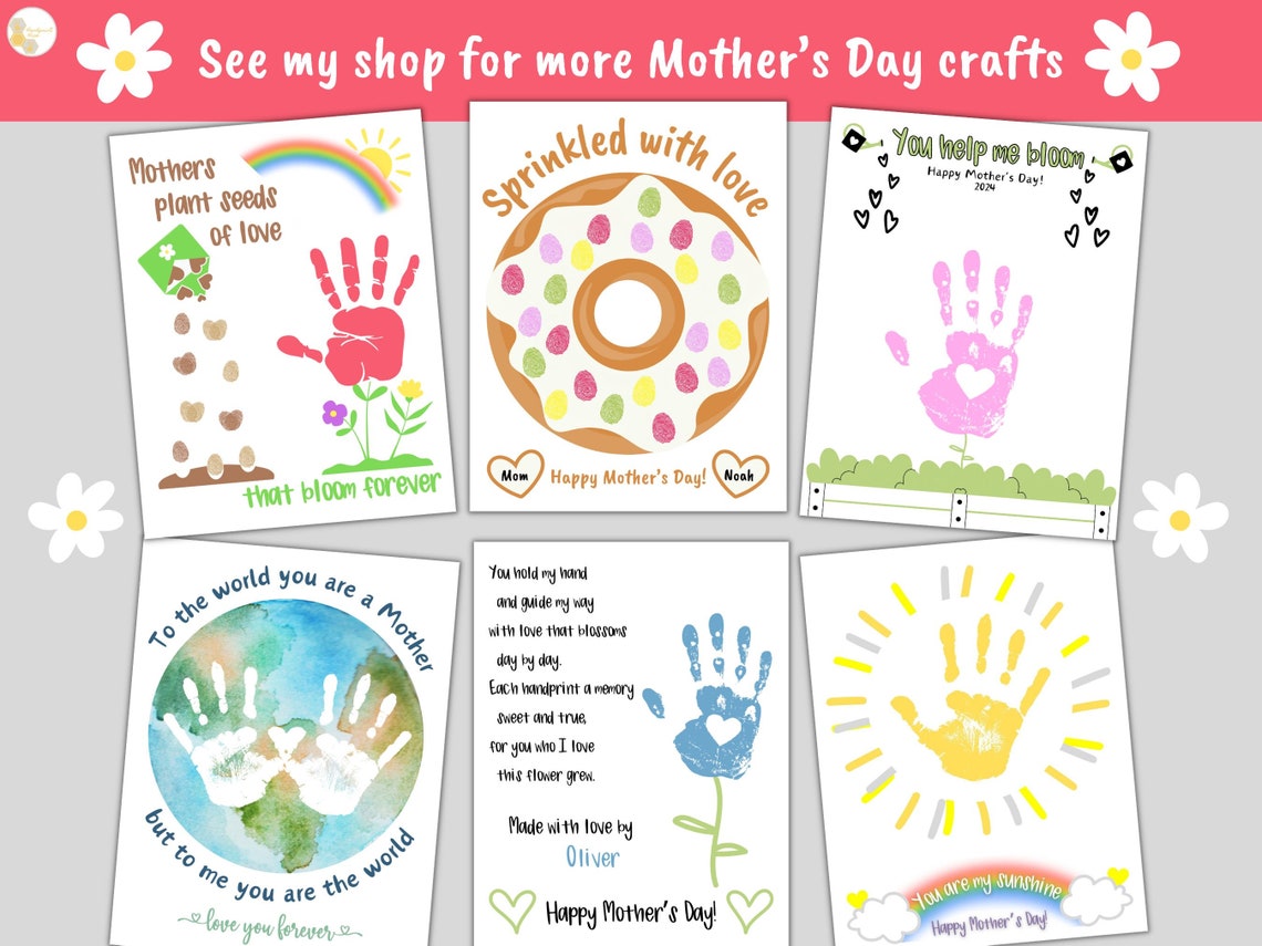 Flower Handprint Poem Mother's Day Craft for Preschool Toddlers Baby ...