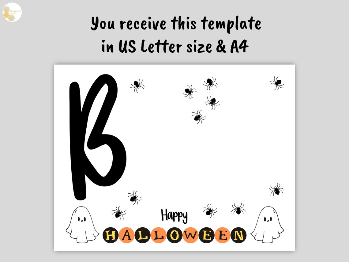 BOO Halloween Handprint Art Craft Printable, Happy Halloween Handprint ...