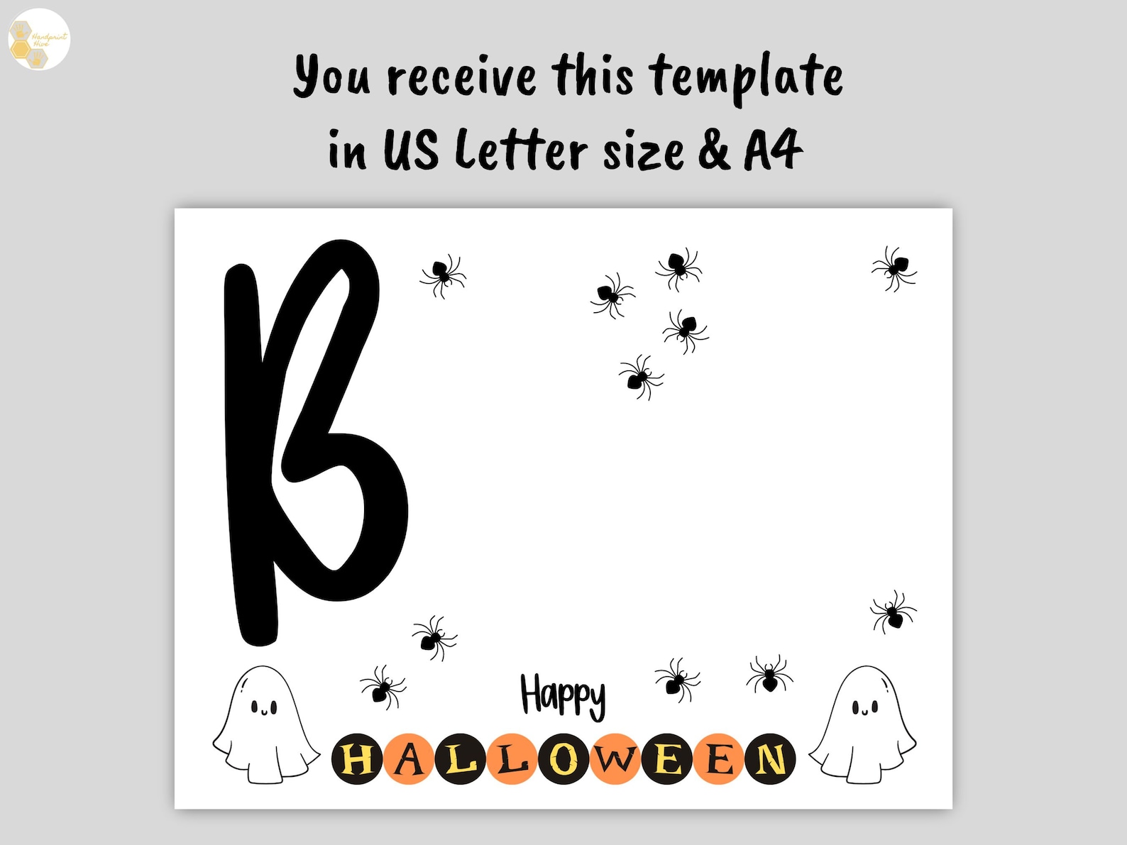BOO Halloween Handprint Art Craft Printable, Happy Halloween Handprint ...