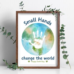 Earth Day Handprint Craft Printable, Earth Day Craft for Preschool Prek ...