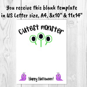 Monster Halloween Handprint Art Craft, Happy Halloween Footprint Art ...