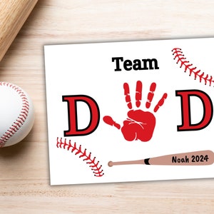 Baseball Dad Handprint Art Gift From Toddler Son Daughter Baby, Father ...