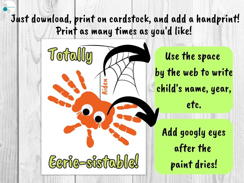 Halloween Handprint Spider Craft for Toddlers Baby Kids, Spider Craft ...