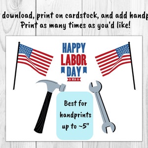 Handprint Labor Day Craft for Toddlers Kids Preschool Baby Daycare ...