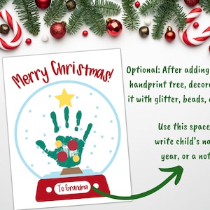 Christmas Snow Globe Handprint Craft, Christmas Handprint Art Craft for ...