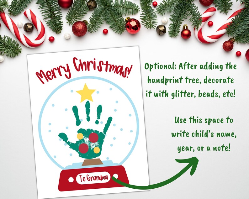 Christmas Snow Globe Handprint Craft, Christmas Handprint Art Craft for ...