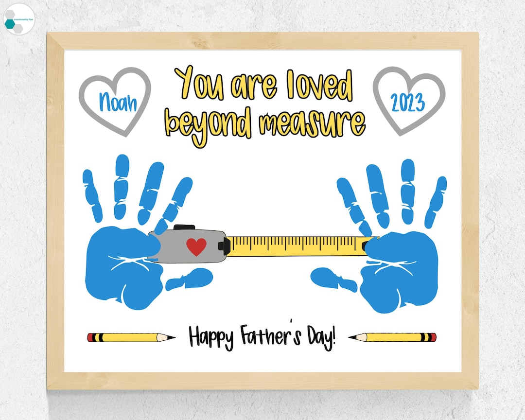 Tape Measure Father's Day Handprint Craft Printable, Tool Craft for ...