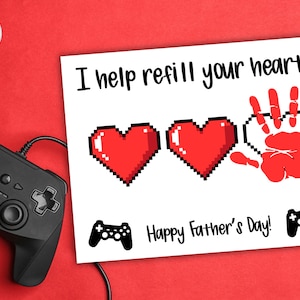 Handprint Gamer Dad Father's Day Gift, Personalized Gamer Father's Day ...