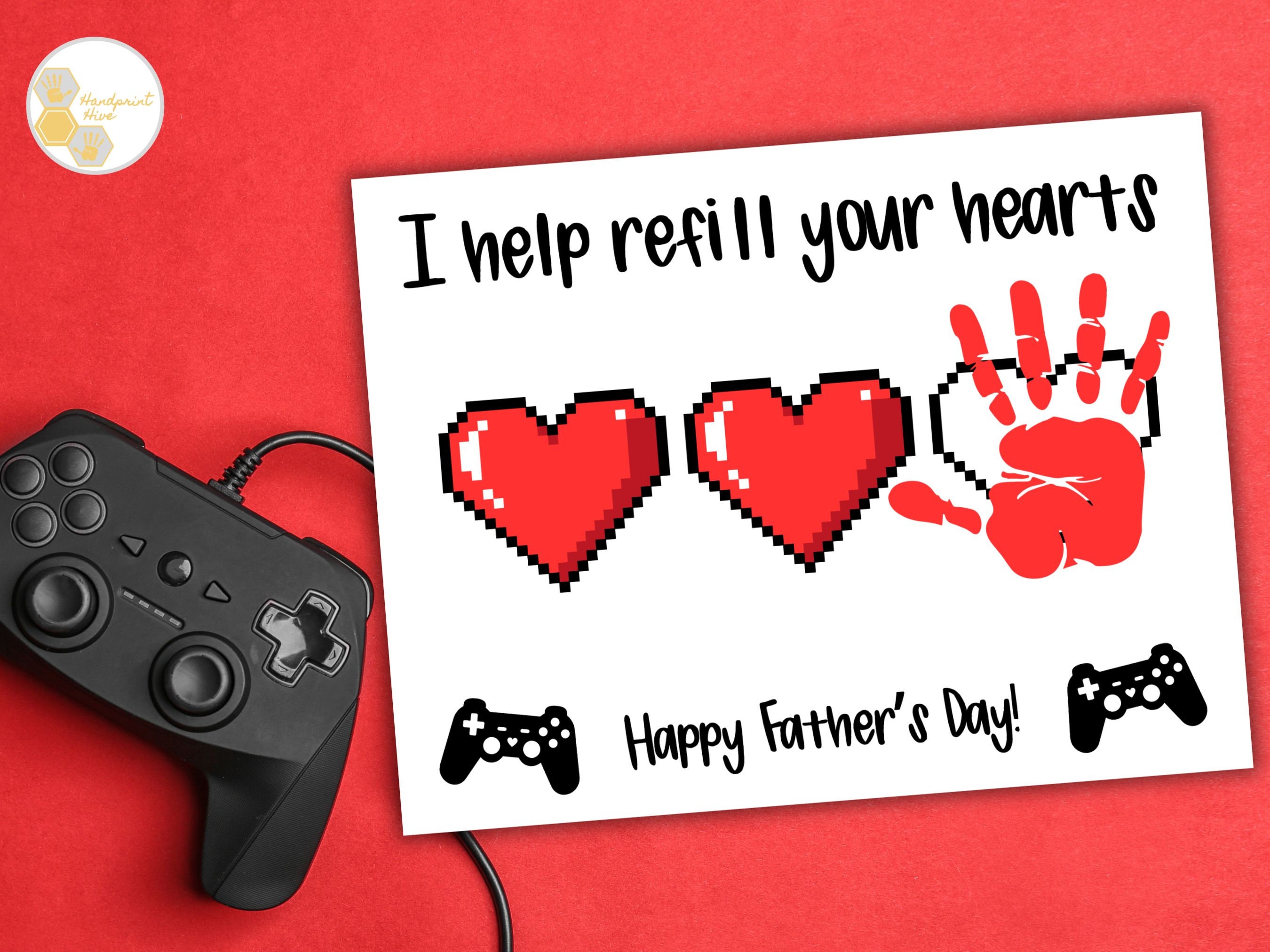 Handprint Gamer Dad Father's Day Gift, Personalized Gamer Father's Day ...