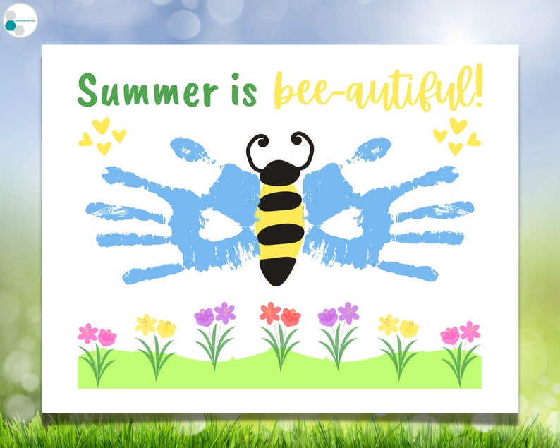 Summer Handprint Art Craft Printable Summer Craft for - Etsy