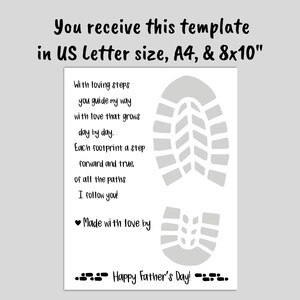 Father's Day Footprint Art Poem, Footprint Father's Day Poem, Fathers ...